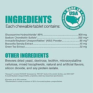 Nutramax Dasuquin Joint Health Supplement for Large Dogs - With Glucosamine, Chondroitin, ASU, Boswellia Serrata Extract, Green Tea Extract, 150 Chewable Tablets