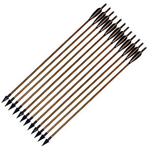 AMEYXGS Traditional Broadheads Hunting Arrow Target Practice 230 Grain for Recurve Bow Longbow Traditional Bow (12)