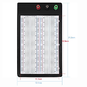 DaFuRui 1660 Tie-Points Solderless Breadboard Large Breadboard with Aluminum Back Plate for Arduino