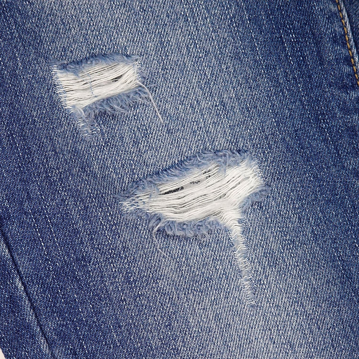 KIDSCOOL SPACE Baby Girl Boy Jeans,Little Kid Elastic Band Inside Ripped Denim Pants,Blue,18-24 Months