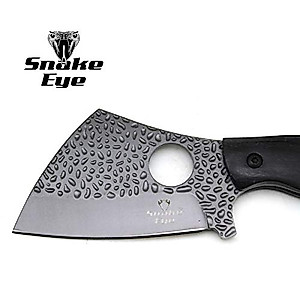 Snake Eye Tactical Heavy Duty Fixed Blade Cleaver Razor Style Hunting Knife w/Nylon Sheath (Grey)