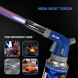 3F Culinary Professional Torch + 4 Butane Canisters Included Cooking Torch Baking Searing Campfires Charcoal Grills Camping Butane Fuel