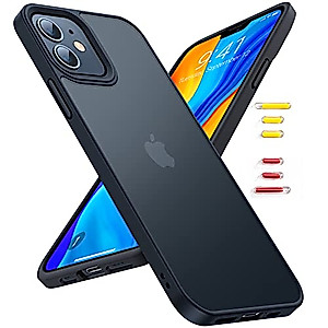 TORRAS Shockproof Designed for iPhone 12 Mini Case [8FT Military Grade Drop Tested] Slim Fit Hard iPhone 12 Mini Phone Case with Silicone Bumper, Translucent Case for iPhone 12 Mini 5.4“, Black