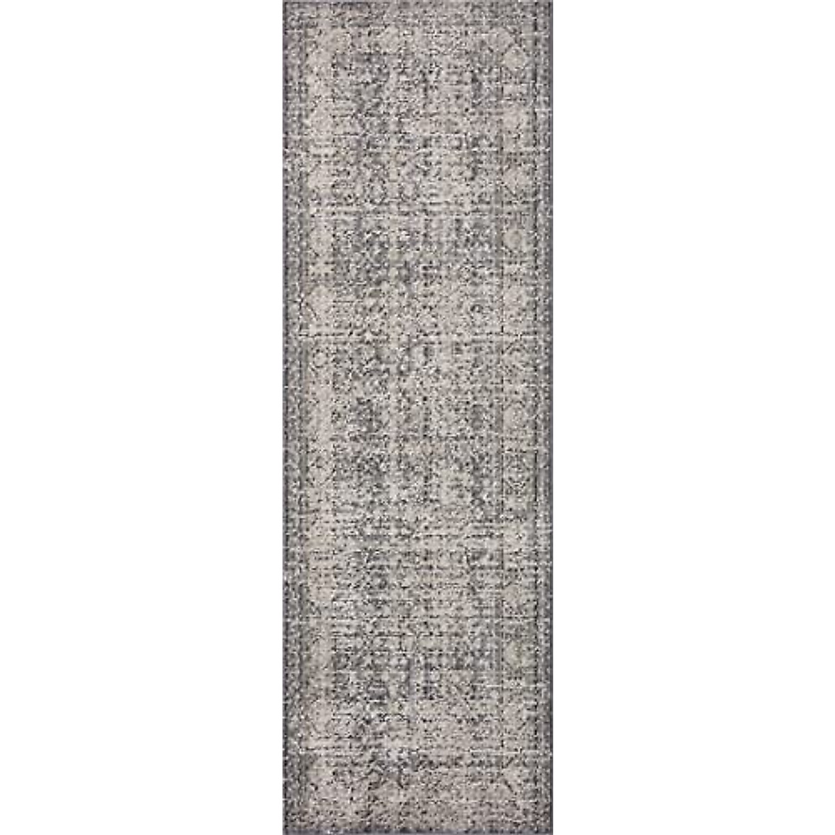 Amber Lewis x Loloi Alie Collection ALE-03 Charcoal / Dove, Traditional 18" x 18" Sample Rug
