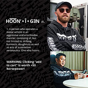 Hoonigan Kill All Tires Fade Pullover Hoodie - Graphic Hooded Sweatshirt with Front Pocket Pouch - Men’s Streetwear for Car Enthusiasts and Gearheads - Official Merchandise Black/Gray M