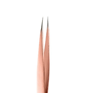 Rubis Stainless Steel Pointed Tweezers for Precise Eyebrows and Hair Removal, 1K003RG, Red Gold,Rubis Switzerland Swiss Made World Renowned Precision