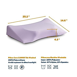 SLEEPY TOAST Neck Pillow for Sleeping fits Shoulder Perfectly, Side Sleeper Pillow with Armrest Area, Memory Foam Pillows for Neck and Shoulder Pain Relief, Cooling Pillow Cases (Purple)