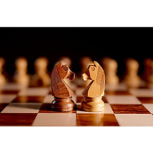 BCBESTCHESS Set, Premium Quality, Handcrafted Rosewood Unique Chess Board Set, Foldable Secure Storage for Magnetic Pieces with Extra Queens, Chess Set for Kids and Adults, Brown (16x16 Inches)