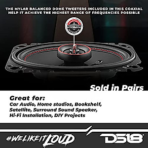 DS18 G4.6Xi GEN-X 4x6 2-Way Coaxial Speakers 135 Watts Max Power 45 Watts RMS 4-Ohm Mylar Dome Tweeters with Neodymium Magnet - Clarity Unparalled by Other Speakers in Their Class - 2 Speakers