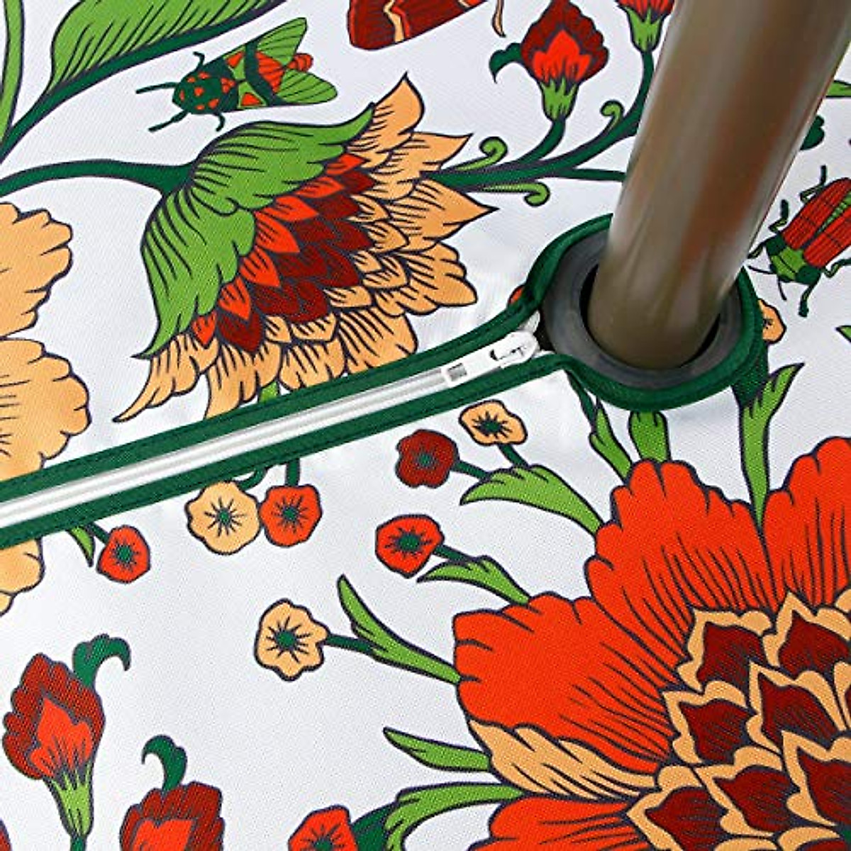 EHouseHome Outdoor and Indoor 60inch Round Tablecloth with Umbrella Hole and Zipper, Waterproof Zippered Patio Table Cloths, Spring/Summer Table Covers for Backyard Circular Table/BBQs/Picnic