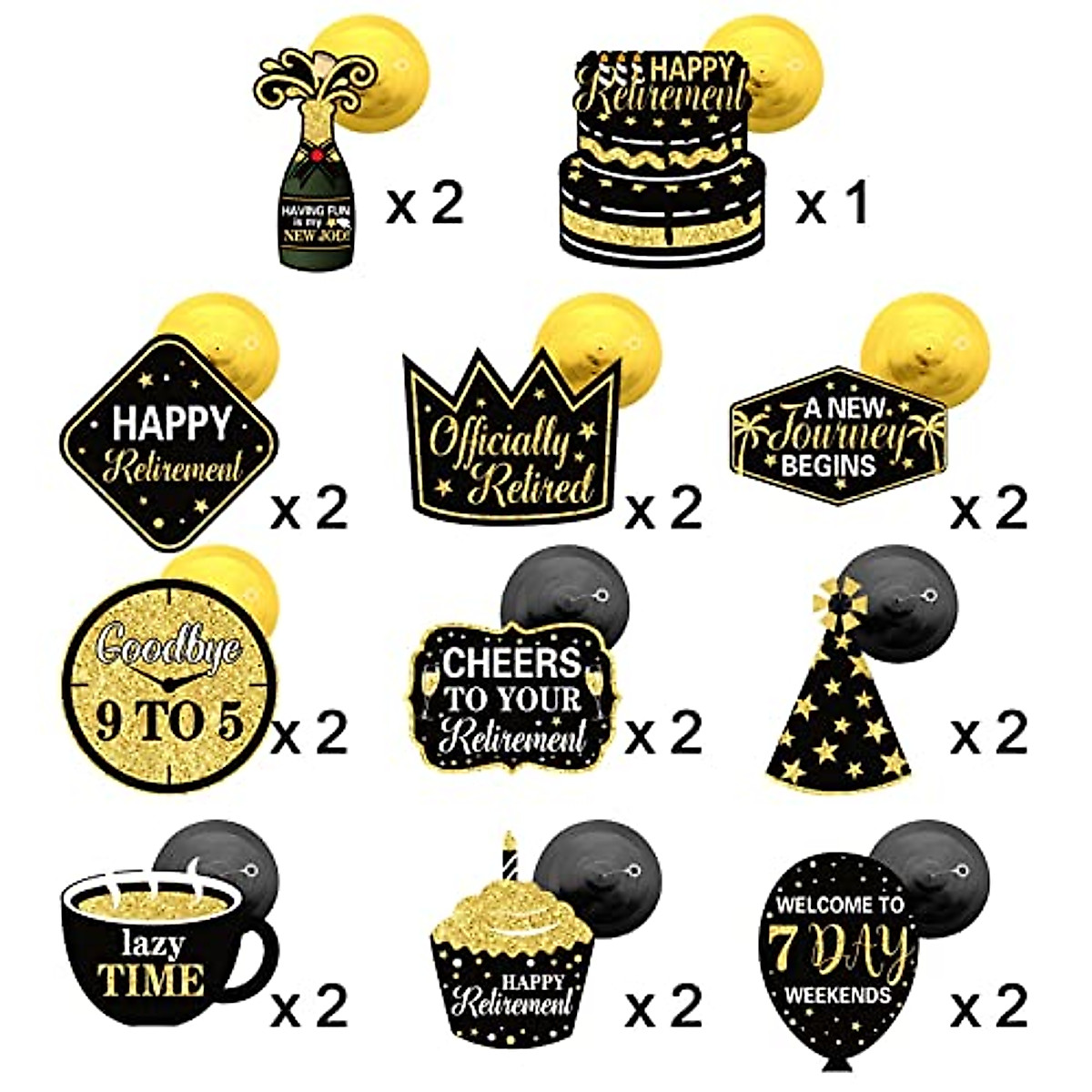 30 Pieces Retirement Party Hanging Swirls Decorations, Happy Retirement Office Retirement Swirls Decorations Foil Ceiling Decorations for Men Women Retirement Party Black Gold