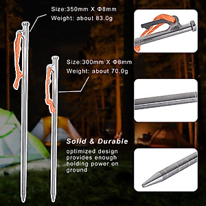 Boundless Voyage 6pcs/lot Titanium Alloy Tent Pegs Outdoor Camping Awning Tent Stakes Lightweight Hiking Climbing Tent Nail (30cm-Ti4015P)