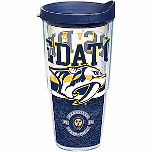Tervis NHL Nashville Predators Core Tumbler with Wrap and Navy Lid 24oz, Clear
