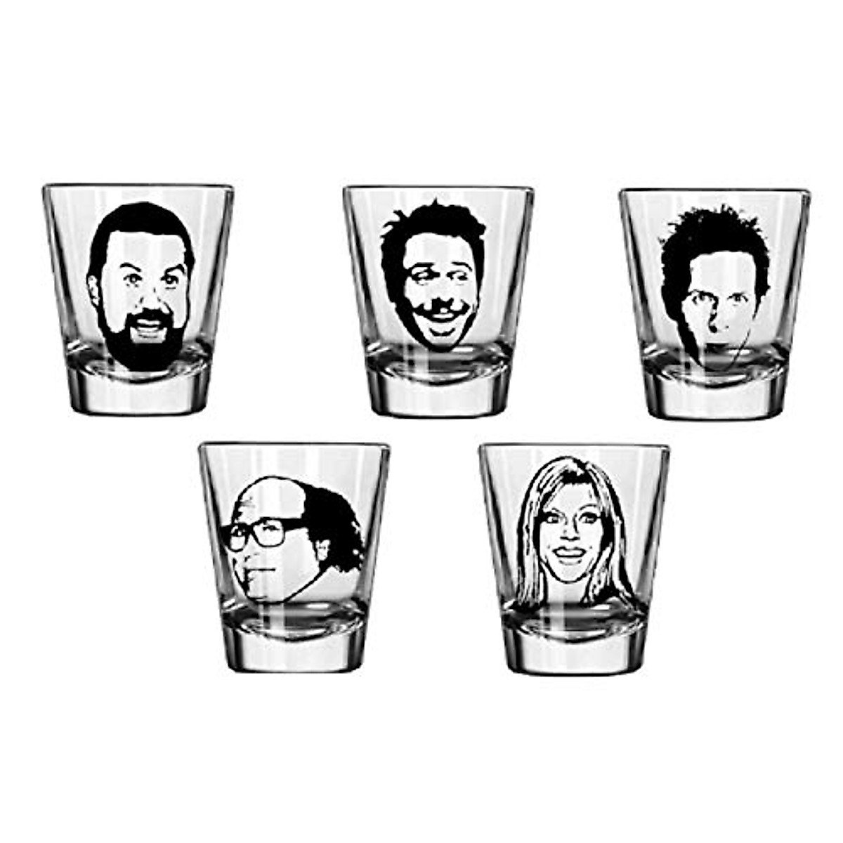 5 Set of Always Sunny in Philadelphia Shot Glasses