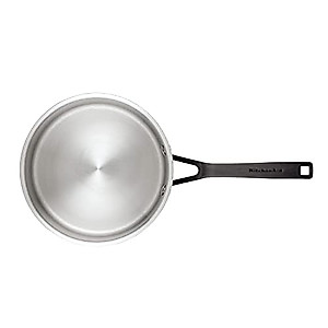 KitchenAid 5-Ply Clad Polished Stainless Steel Saucepan with Lid, 3 Quart