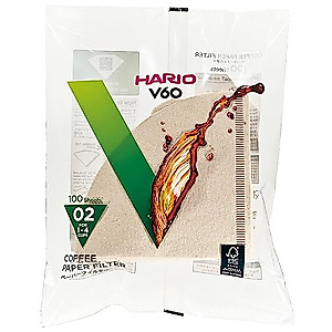 HARIO VCF-02-100M Paper Filter for V60, 06.6 ft (02 m), For 1-4 Cups, 200 Sheets
