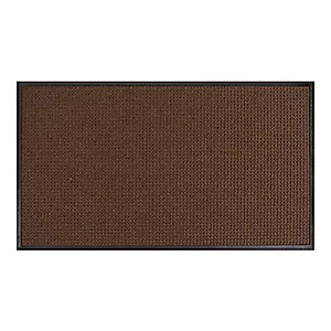 Amazon Basics Molded Carpet & Rubber Commercial Scraper Entrance Mat Square Pattern 3x5 Brown
