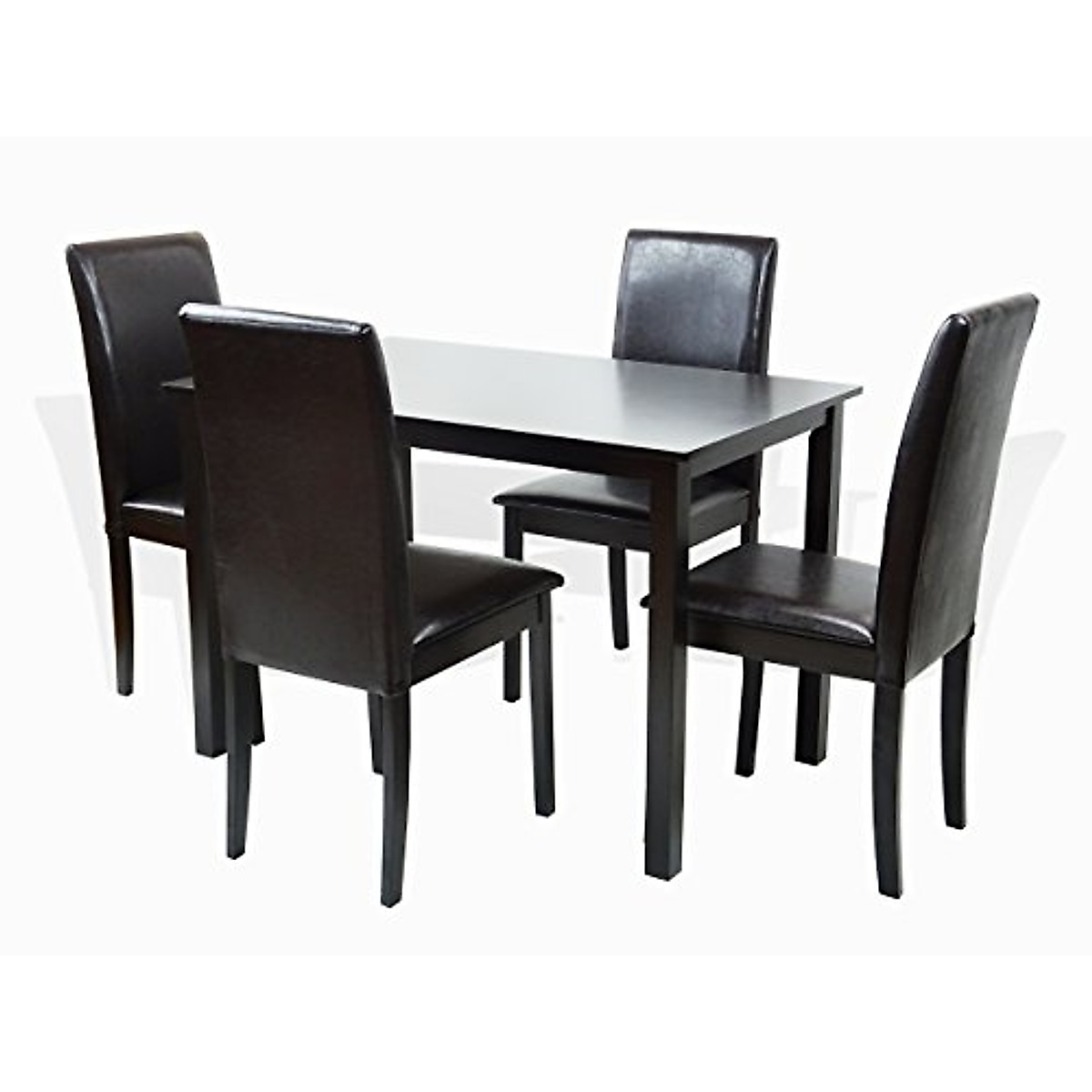 3 Pc Dining Room Dinette Kitchen Set Square Table and 2 Fallabella Chairs Classic Style Solid Wood Espresso Finish Rattan Wicker Furniture