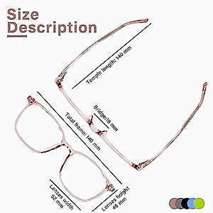 FONHCOO Blue Light Blocking Glasses Women Men TR90 Fashion Round Frame Transparent Eyewear Anti UV Glare Computer Blue light Glasses for Women Men