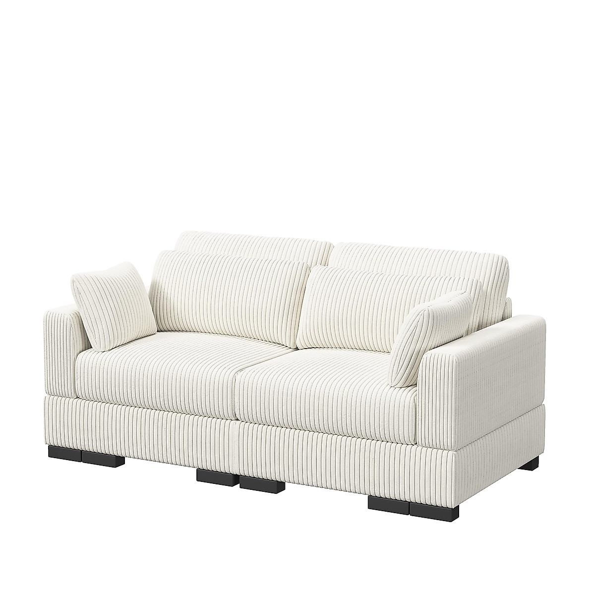 USROCAS 70" Loveseat Sofa, Corduroy Sofa Couch with 4 Pillows Small Modern Comfy Couch for Small Apartments, Living Room and Office