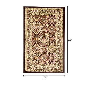 Unique Loom Voyage Collection Traditional Oriental Classic Intricate Design Area Rug, 3' 3" x 5' 3" Rectangle, Brown/Cream