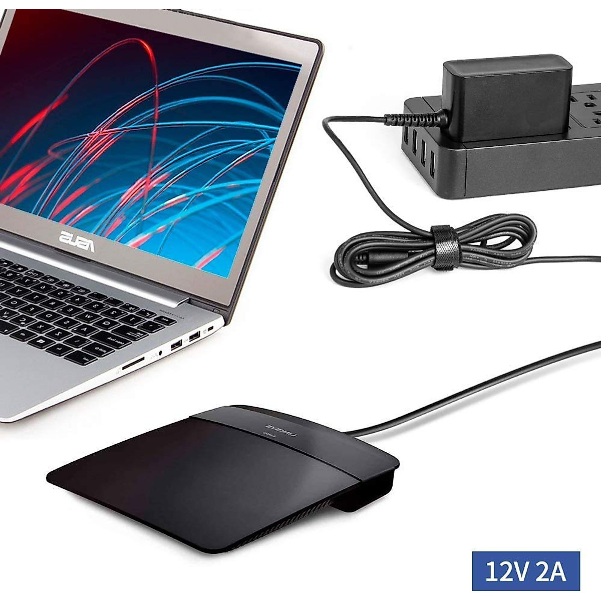 KFD 12V Charger AC Adapter for Linksys Wireless Router E1200 E1500 E2000 E2500 E3200 E4200 EA3500 EA4500 WRT54GS Comcast Xfinity Motorola Surfboard Belkin Netgear TP-Link Archer Power Supply Cord