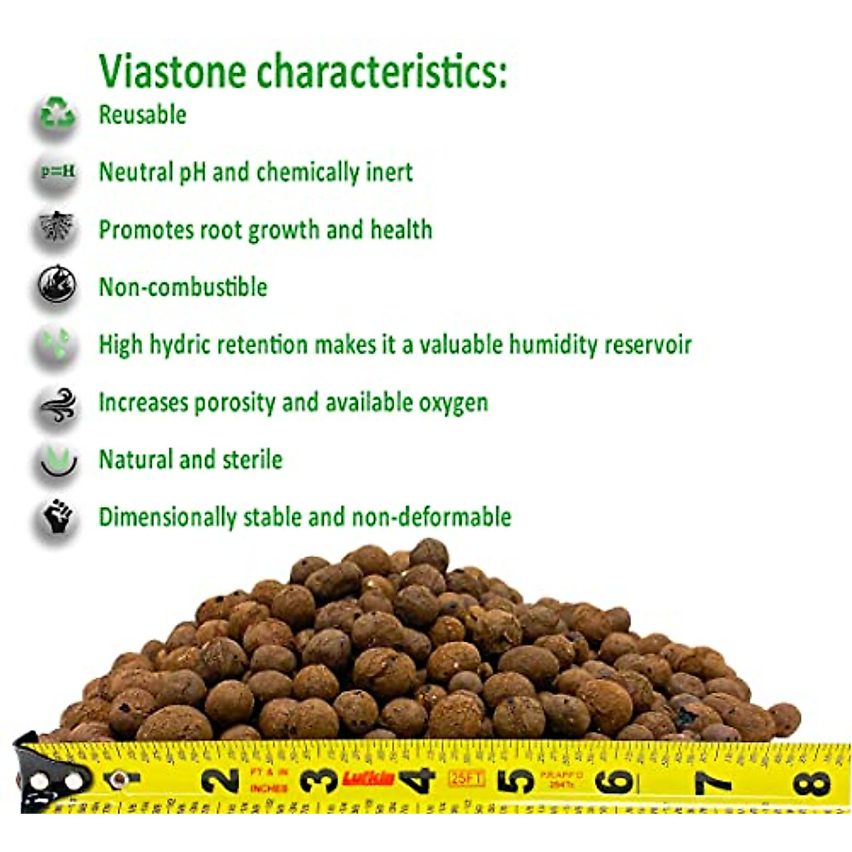 Viagrow VS10 Viastone Expanded Clay Pebbles, 10-Liter Rocks, Premium Growing