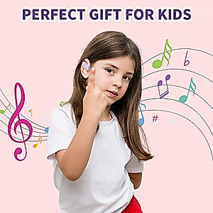 ACREO Kids Headphones, Open Ear Bluetooth Headphones with MIC, OpenBuds Kids, Ultra-Light, Portable and Safer for Children, Best Wireless Kids Headphones for iPad, Tablet or Computers (Lovely Pink)