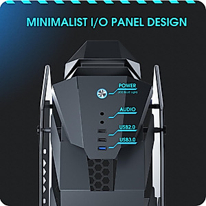 Vetroo K1 Pangolin Mid-Tower ATX PC Gaming Case, Dual Tempered Glass, USB 3.0 I/O Panel High Airflow Computer Case Max 360mm Water Cooler Support (Fans are not Included)