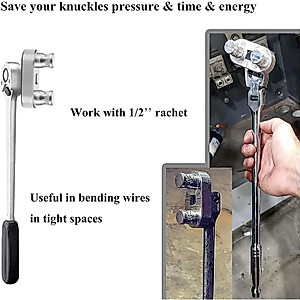 77455 Cable Bender Tool, Connects to 1/2'' Ratchet, Wire Bender Tool-Maximum Bending Up to 500 MCM