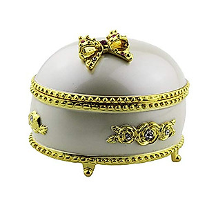 GaRcan Trinket Display Storage Retro European Style Metal Jewelry Box Jewelry Box Cosmetic Storage Box Creative American for Girls Ladies Women (Color : White, Size : 7.7x6.6x5