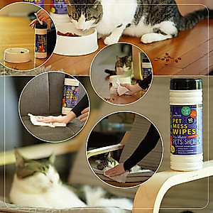 Juniper CLEAN, Pet Mess Wipes for Pets Cleansing, Wipes for Dogs and Puppies–Remove Fur, Dander, Smells from Vehicle Seats, Washable Furniture, Wood, Tile, and Laminate Floors, 50 Count (Pack of 1)