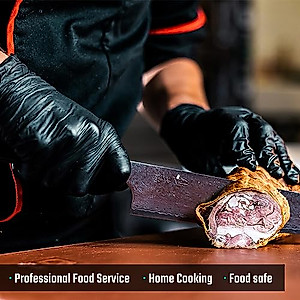 IRON MAMMOTH Nitrile Gloves Disposable Large Black Cleaning Gloves for Household 100-Count