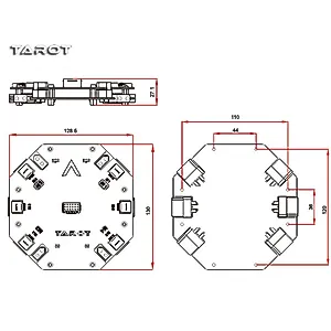TAROT TL2996 High Current Distribution Board Power Distribution Management Module 12S 480A for DIY 4-axis / 6-axis Drone Kit