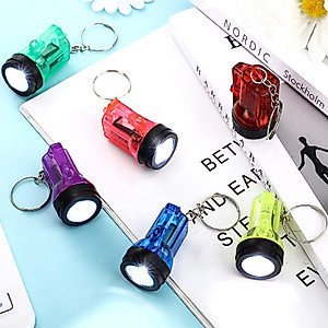 96 Pieces Mini Flashlight for Kid Mini Flashlight Keychain Mini Flashlight Bulk Small Portable Plastic LED Flashlights Keychains for Camping Party Favors