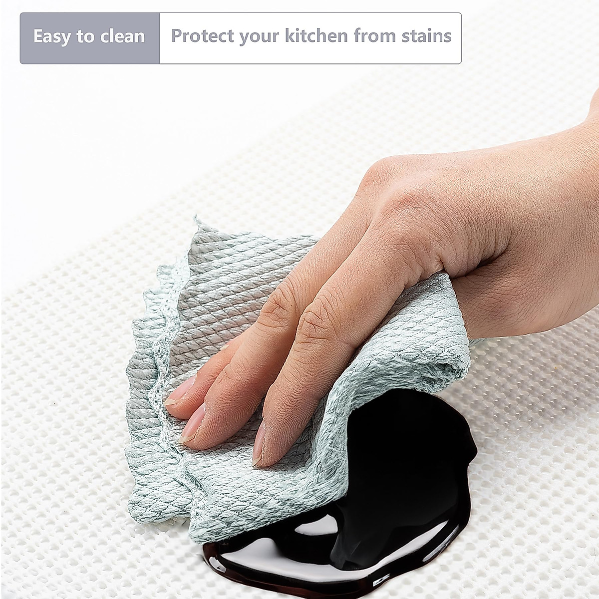 TJWODO Shelf Cabinet Liner,Drawer Liners Non Adhesive Easiest Install Mat, Strong Grip Bottom,Easy Clean Non Slip Shelving Liner for Kitchen Cabinets,12" x20'