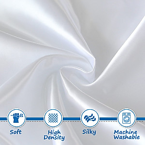 Satin Pack and Play Sheet Fitted, Soft & Silky Portable Playard/Mini Crib Sheets Mattress Cover for Boys and Girls, Compatible with Graco Pack n Play for Baby Hair and Skin, White