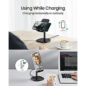 INIU Wireless Charger Stand, 15W Fast Wireless Charging Stand, Adjustable Angle Charger Dock Phone Holder, Wireless Charging Station Compatible with iPhone 14 13 12 11 Pro/Max Samsung S22 S21 Pixel