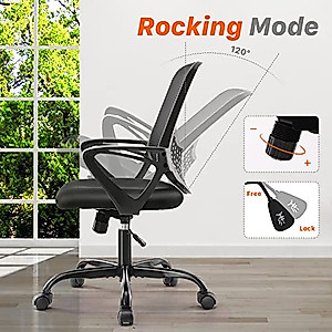 Office Chair - Mid Back Home Office Desk Chairs, Adjustable Height, Breathable Mesh