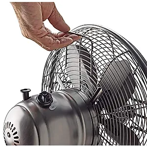 Lasko Oscillating Table Top Fan, Portable, 3 Quiet Speeds, for Bedroom, Kitchen and Office, 17", Bronze, R12210