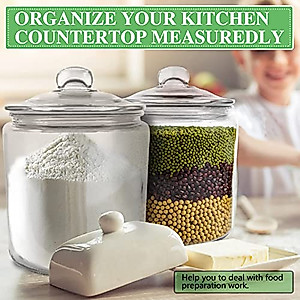Masthome 1 Gallon Glass Storage Jars Set of 2,Airtight Cookie Jar for Flour Sugar Coffee,Clear Food Storage Canisters with Lids for Kitchen Counter Pantry Well Organization(15 pcs Food Storage Bag)