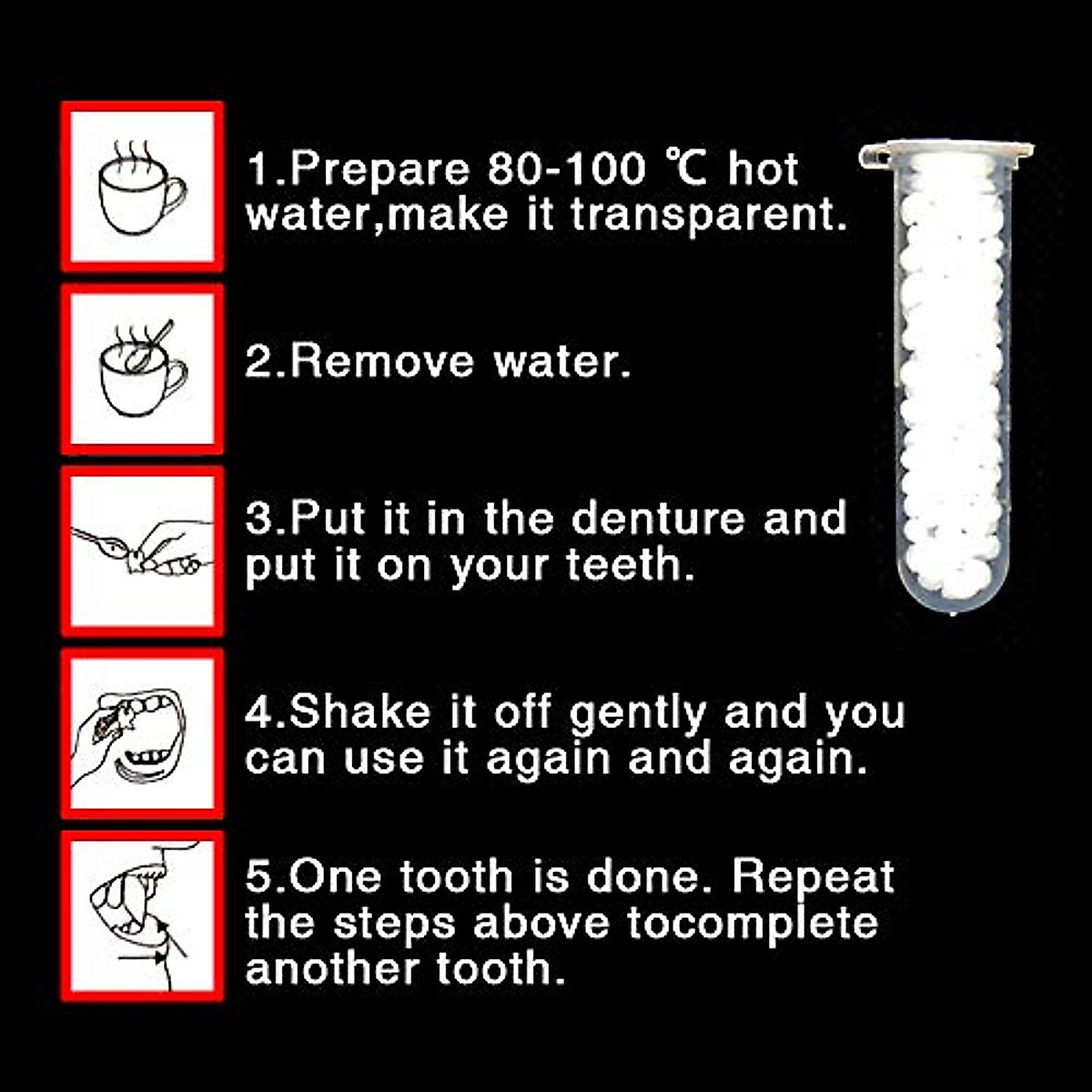 4 Pairs Halloween Vampire Teeth,1Pieces Upgraded Teeth Pellets Adhesive,4 Difference Size Fangs Fake Teeth for Halloween Party Cosplay Prop Decoration