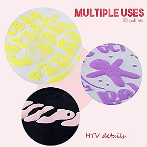 Tintnut Puff Vinyl Heat Transfer, 11 Sheets, 12 x 10inches, 3D Foaming Puff Colorful HTV Iron on Vinyl for T-Shirts DIY Compatible with Cricut or Silhoutte Cameo