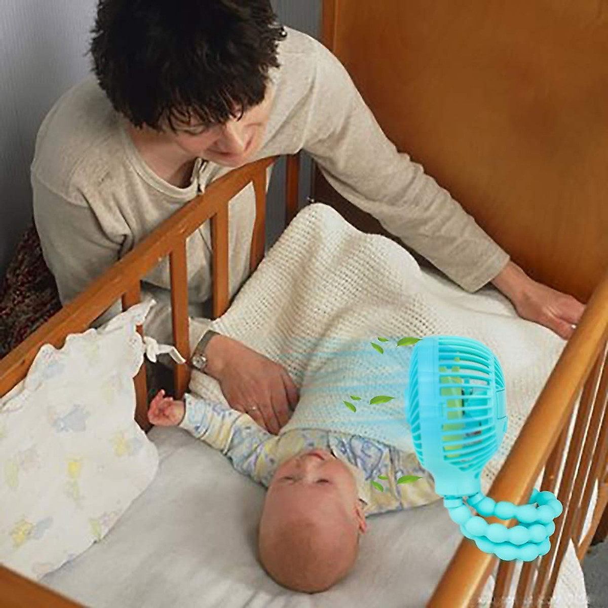 Car Seat Fans for Backseat Baby, Rechargeable Baby Stroller Fan for Baby Rear Facing Car Seat Home Travelling Outside