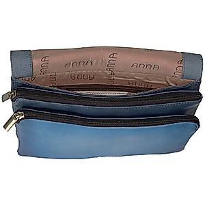 Anna by Anuschka womens Anna Anuschka, Handpainted Leather Medium Saddle Crossbody-love in Paris Cross Body Handbag, Love Paris, One Size US