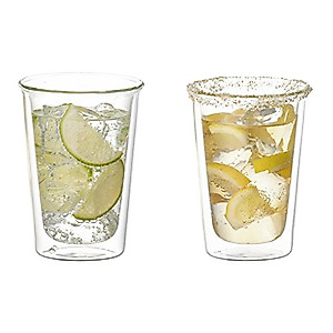 Set of 2 Double Walled Cocktail Glasses - Kinto Cast - 290 ml (9.81 fl. oz.) (Japan Import)