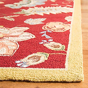 SAFAVIEH Chelsea Collection Runner Rug - 2'6" x 6', Red, Hand-Hooked French Country Wool, Ideal for High Traffic Areas in Living Room, Bedroom (HK306C)