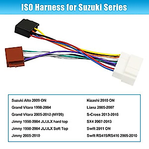for Honda ISO Radio Stereo Harness Adapter, Aftermarket Radio Wiring Harness Compatible with Honda Accord Civic CRV Insight Suzuki