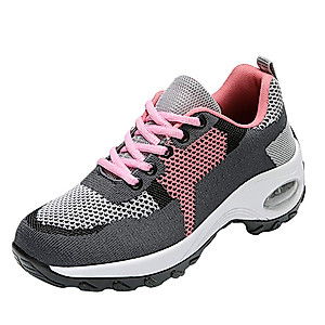 Hight Top Slip On Sneakers Women's Walking Shoes Slip-on Mesh Casual Running Jogging Shoes Sock Sneakers(0707ta144 Grey,Size 6)