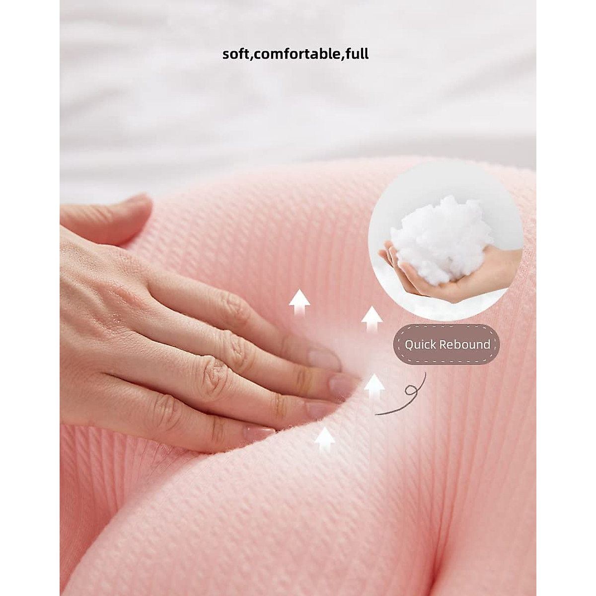 WYXunPlanet Soft Maternity Pillow | U-Shaped Design | Detachable Extension | Full Body Comfort & Pregnancy Relief(Pink)